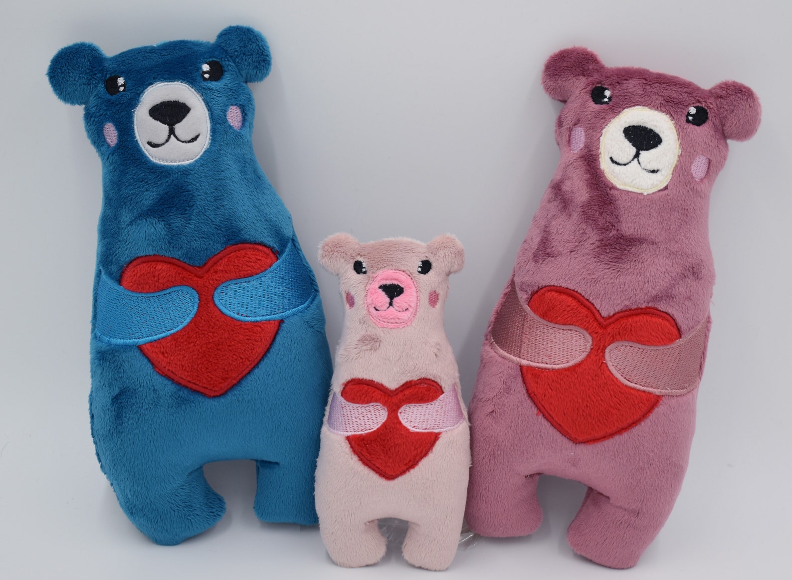 Teddy Bear With Heart Stuffie ITH Embroidery Machine - Etsy