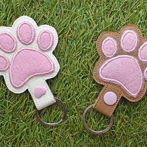 Paw Key Chain, Key Fob, Snap Tab, ITH, Digital File, Embroidery Design ...