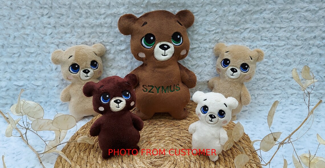 Teddy Bear Stuffie ITH Embroidery Machine Pattern ITH Bear - Etsy