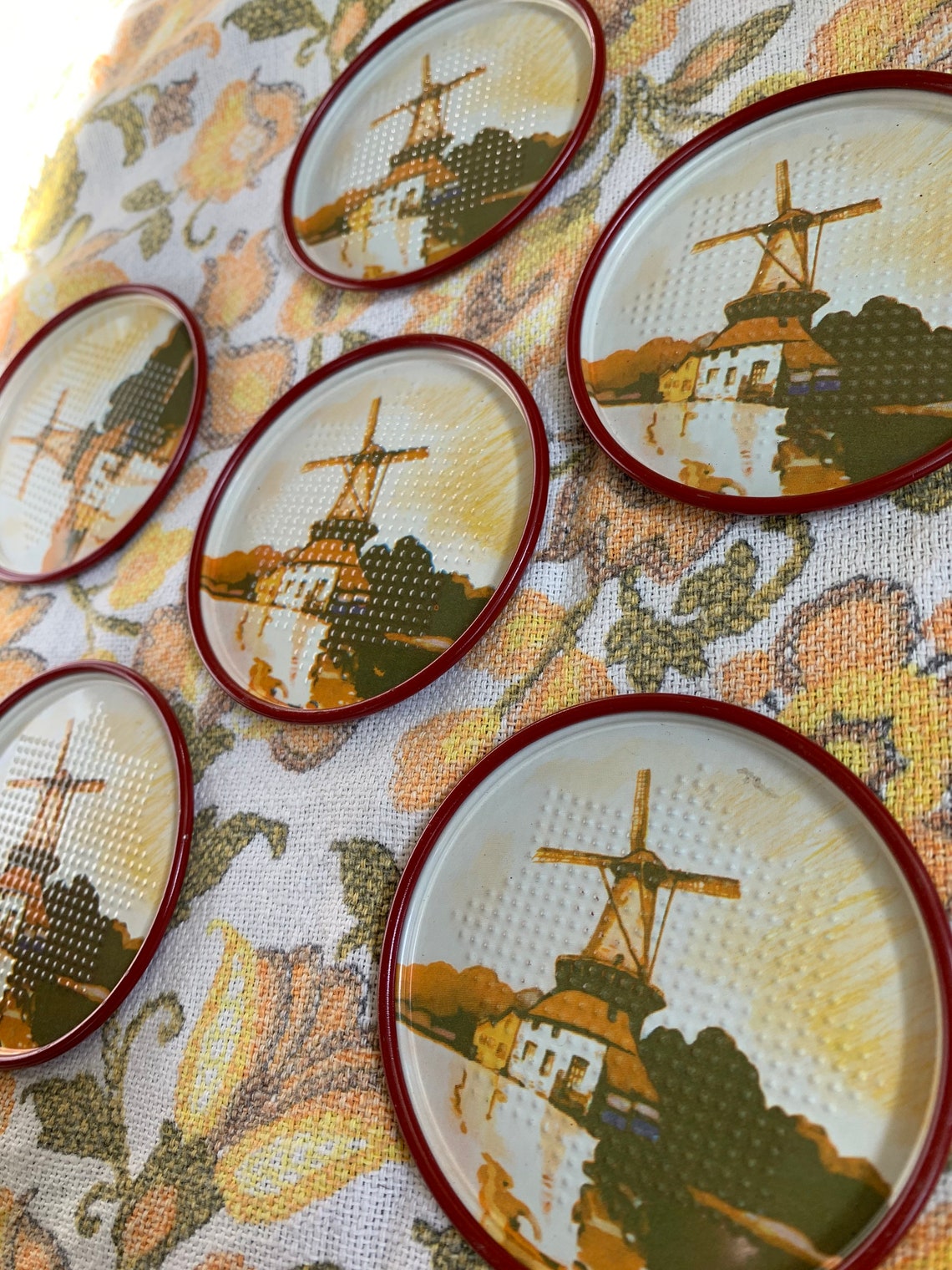 Vintage Coaster Set / Tin Coasters / Punched Tin Coaster Set - Etsy ...