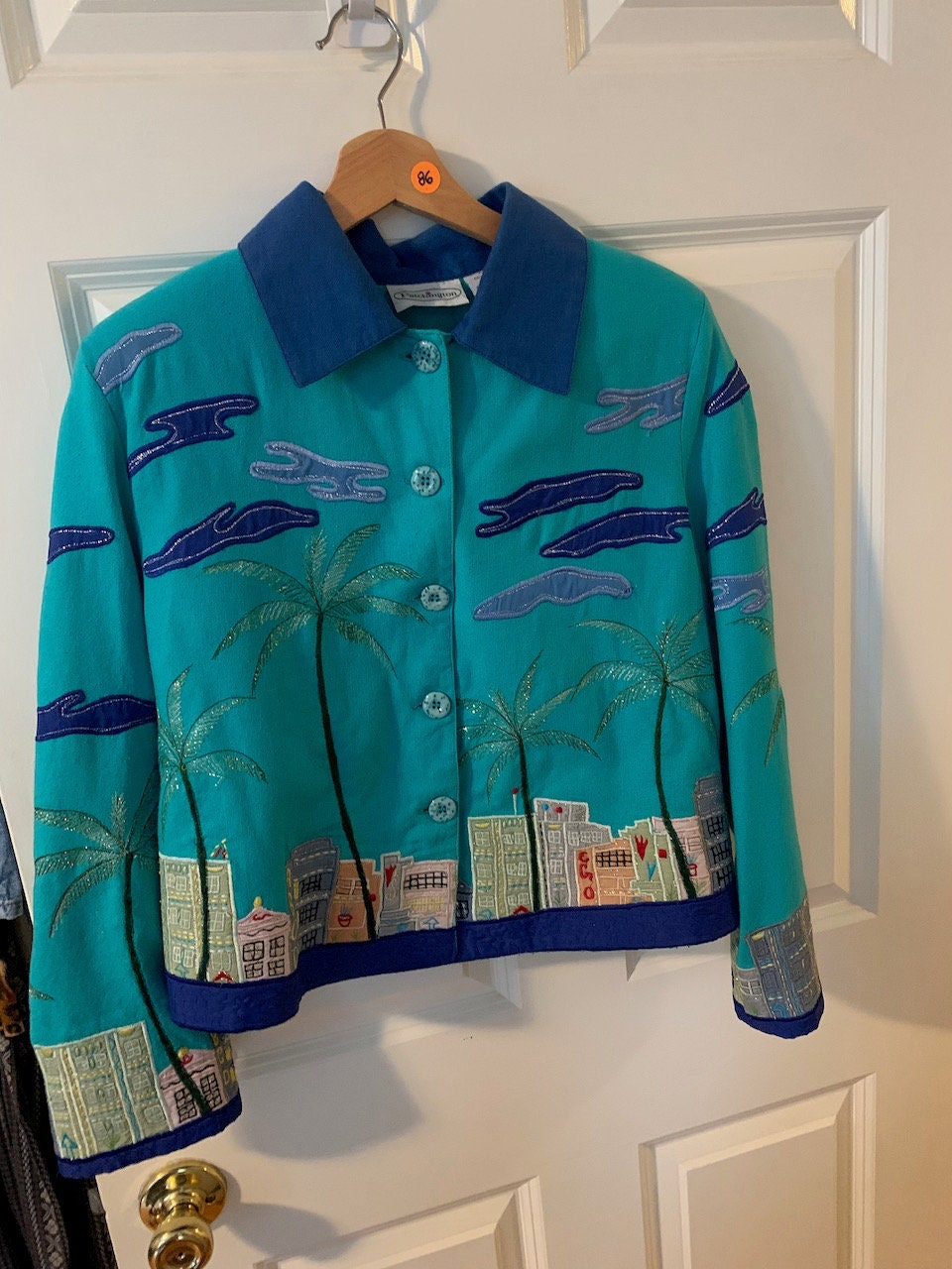 Vintage Patchington 90s/00s Palm Tree Blazer / Cityscape Jacket Y2K - Etsy