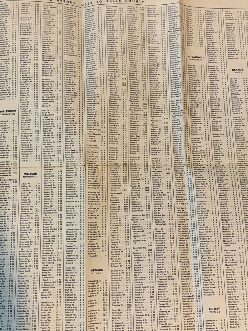 Vintage Fold Out Map / 1976 Street and Road Map of Essex | Etsy