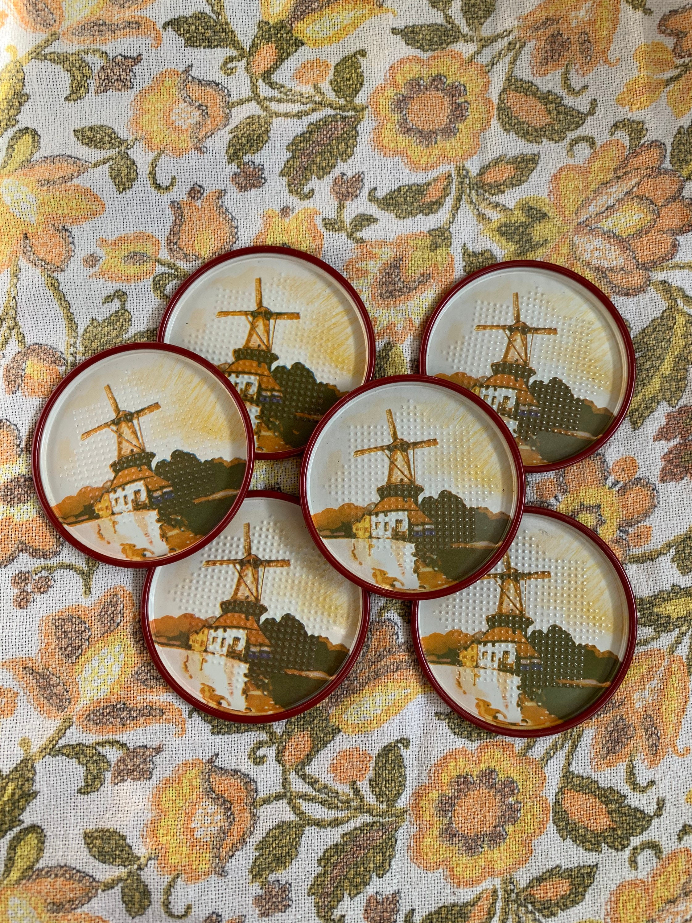Vintage Coaster Set with Windmills — ELECTRIC EYE VINTAGE & THRIFT