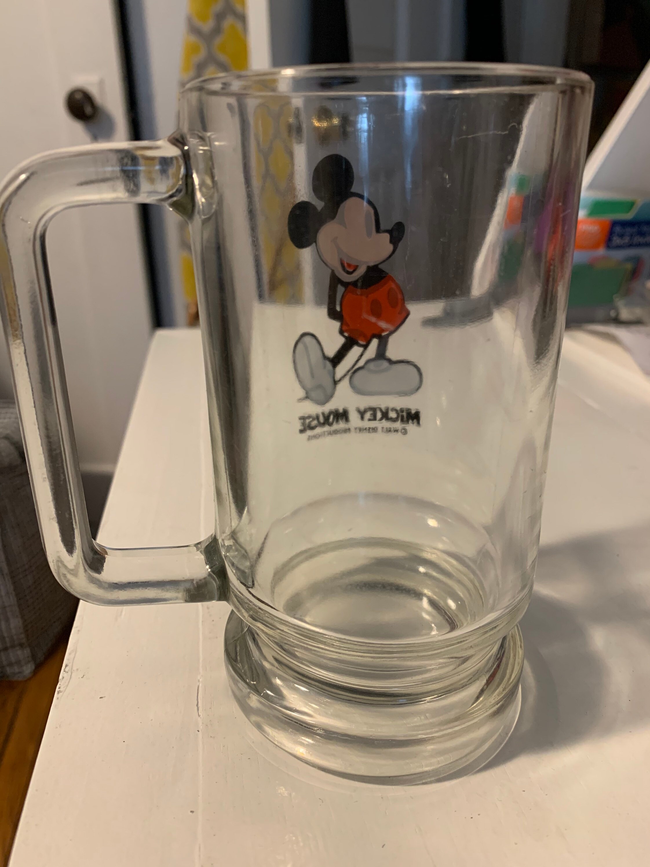 Vintage Mickey Mouse Glass Mug With Handle / Mickey Mouse | Etsy