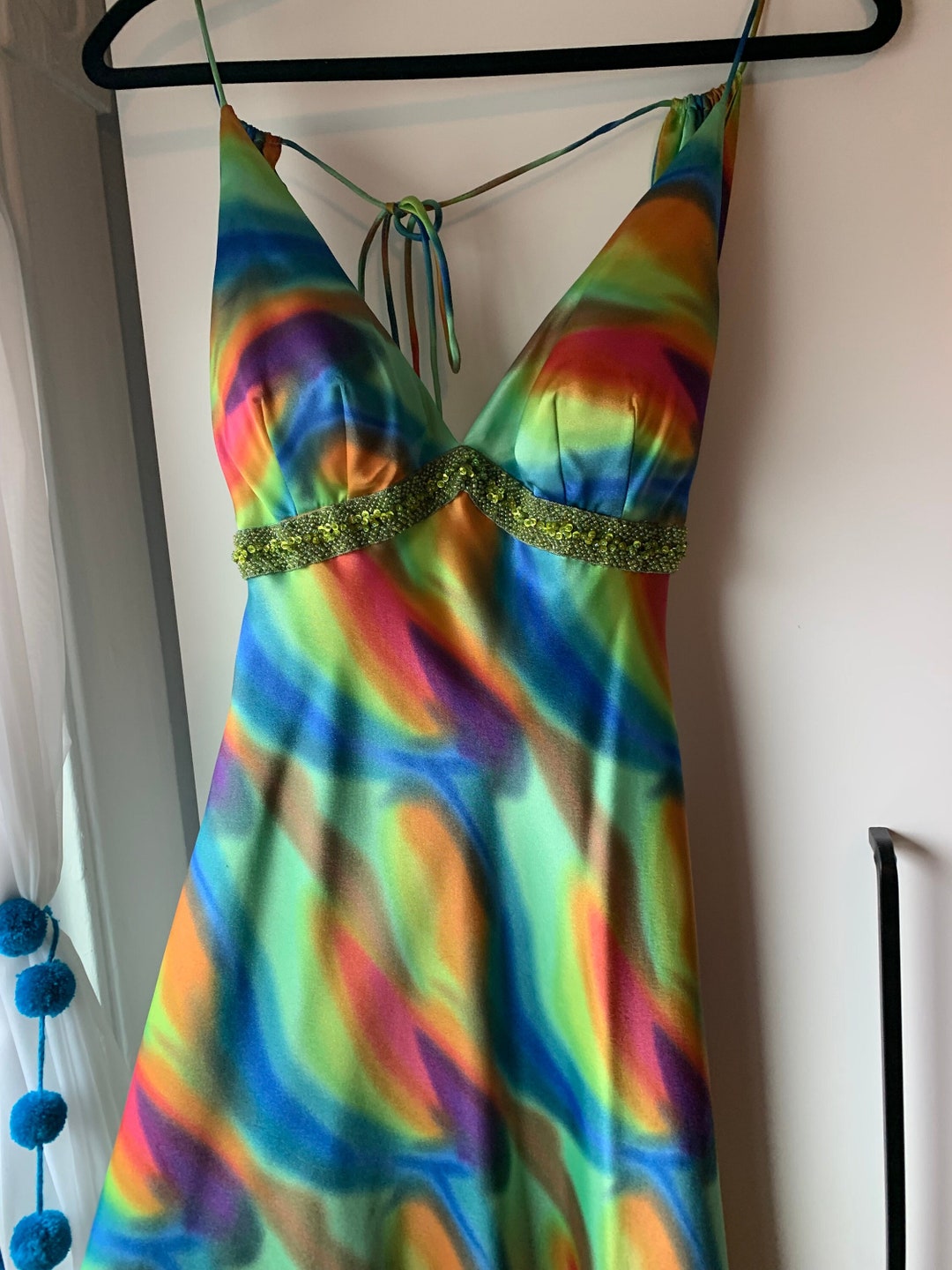 Vintage Zum Zum by Niki Livas Maxi Prom Dress Rainbow Sherbet / Y2K ...