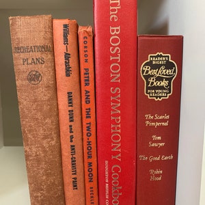 Vintage Book Stack / Red Books /shades of Red Book Decor Lot / Book ...