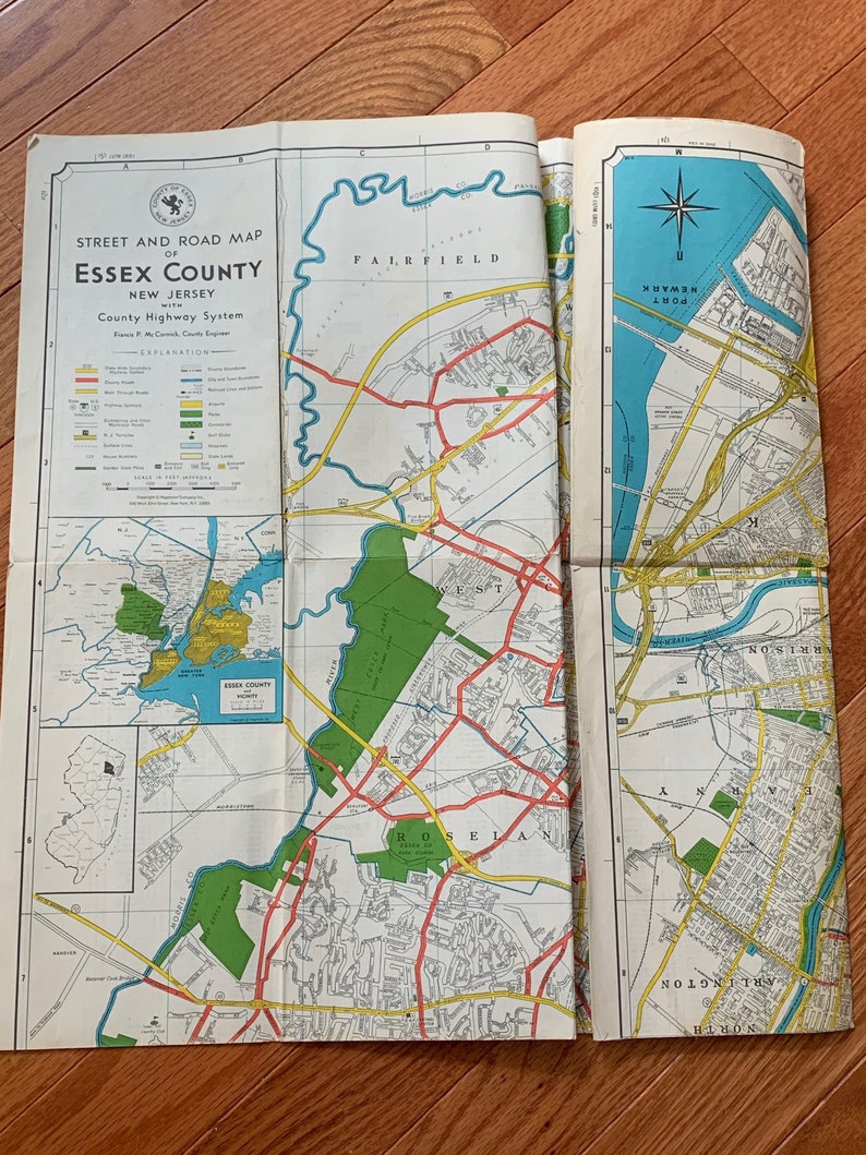 Vintage Fold Out Map / 1976 Street and Road Map of Essex | Etsy