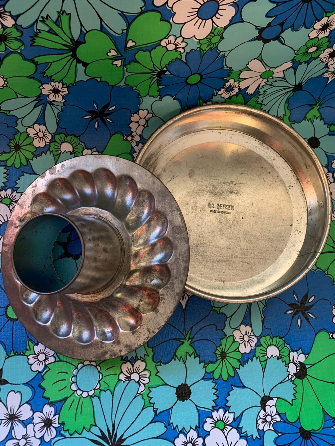 Vintage Aluminum Baking Pan / Springform 10 Cake Pan With Bundt Insert ...