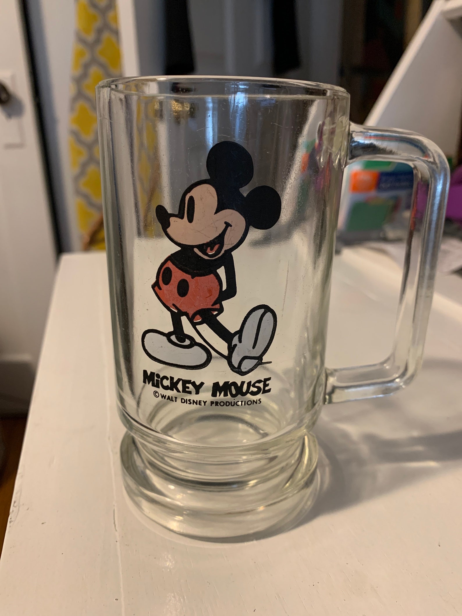 Vintage Mickey Mouse Glass Mug With Handle / Mickey Mouse | Etsy