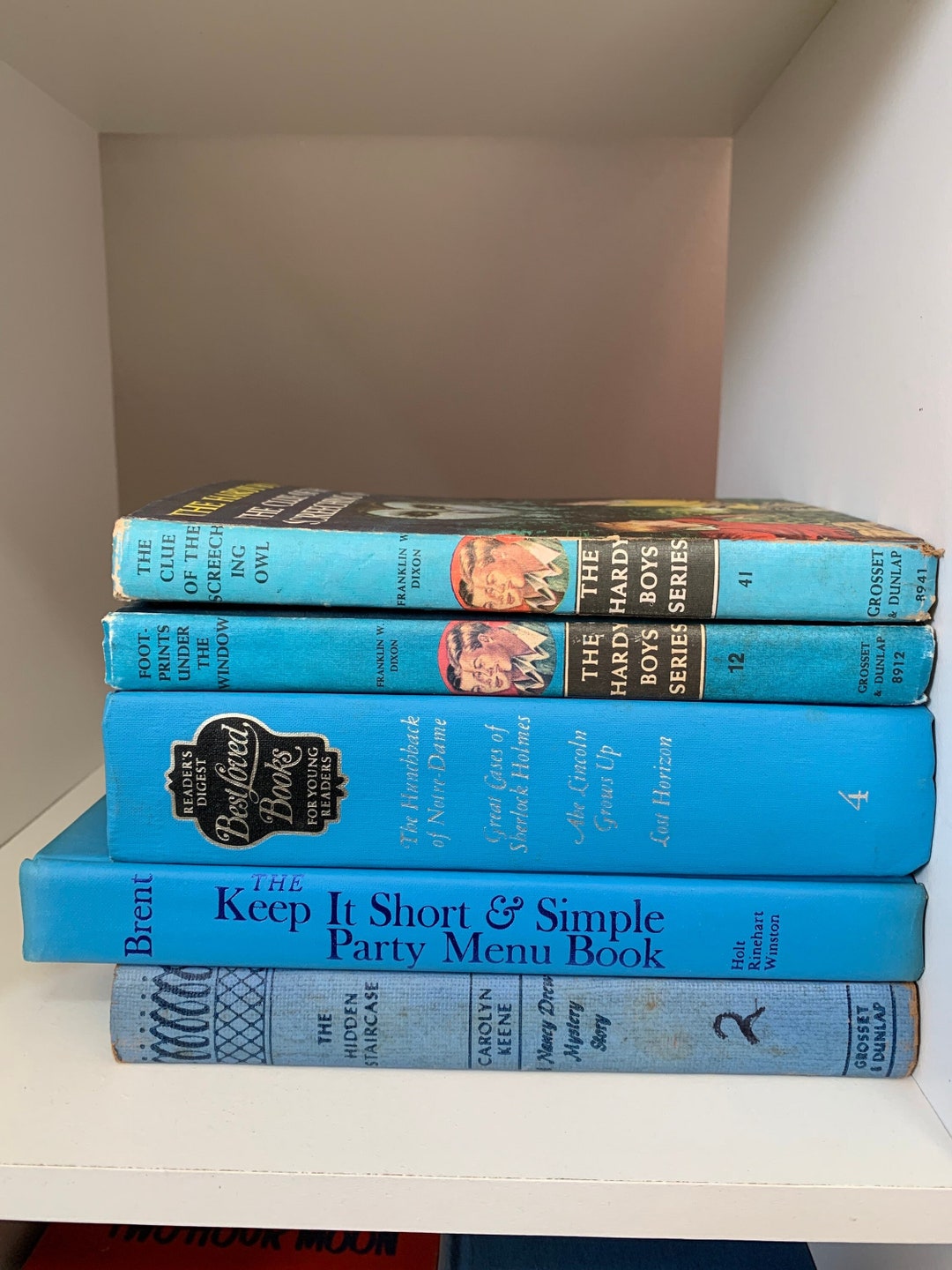 Vintage Book Stack / Shades of Blue Teal Book Decor Lot / Book Prop ...