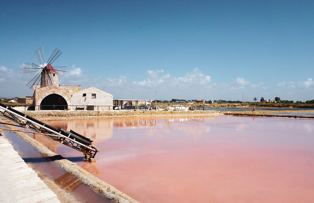 Sicily Salt Pans Photo Print: Trapani Landscape With Windmill (digital ...