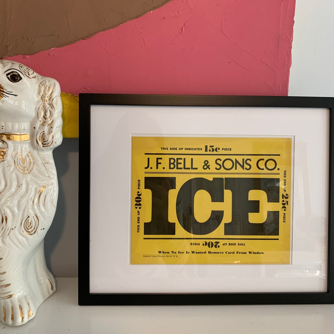 Framed Vintage Ice Card / Window Card for Ice Delivery / 11 x | Etsy