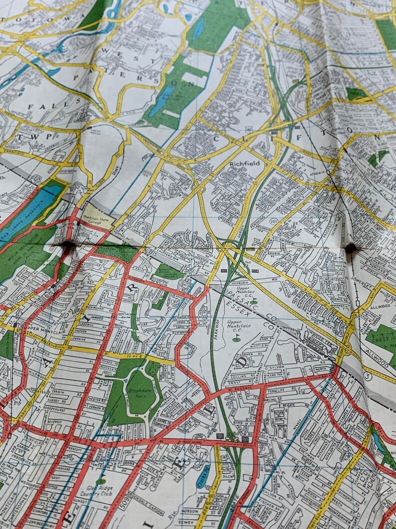 Vintage Fold Out Map / 1976 Street and Road Map of Essex | Etsy
