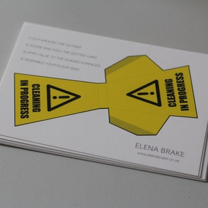 Fold Your Own Floor Sign, Numbered Edition, Fun Postcard, Small Art ...