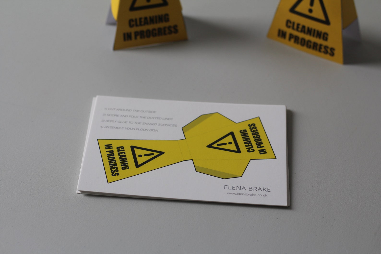 Fold Your Own Floor Sign, Numbered Edition, Fun Postcard, Small Art ...