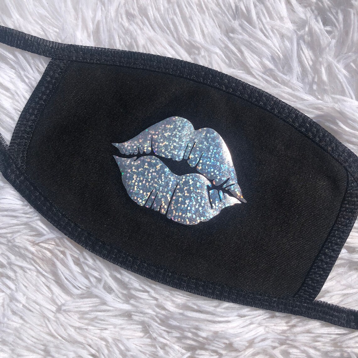 Glitter lips mask glitter lips face mask festival mask | Etsy