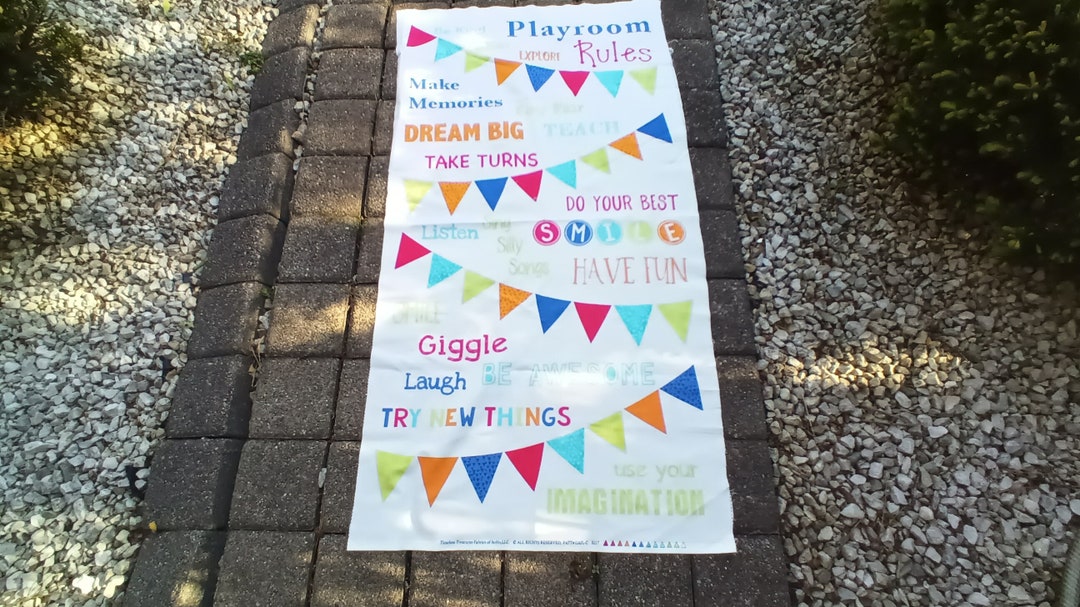 Playroom Rules Panel Timeless Treasures Fabrics PATTGAIL-C 5117 24 ...