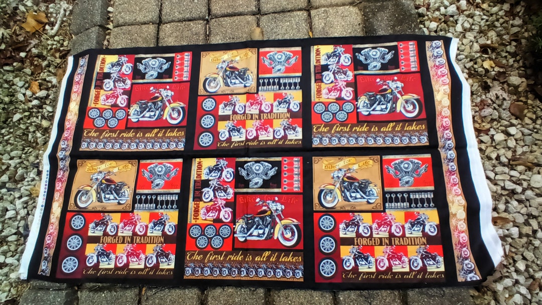 Motorcycle Panel Jeff Wack JQ Licensing Quilting Treasures 24 X 44 ...