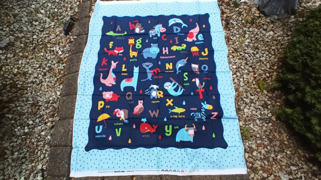 Noah's Ark Riley Blake P9386 Baby ABC Panel Shawn Wallace 2019 Blue - Etsy