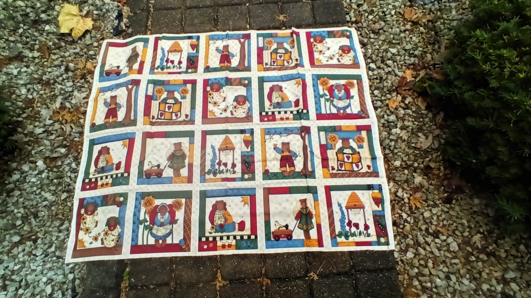 Vintage Country Angel Bears Leslie Beck Bear Panel VIP Fabrics Cranston ...
