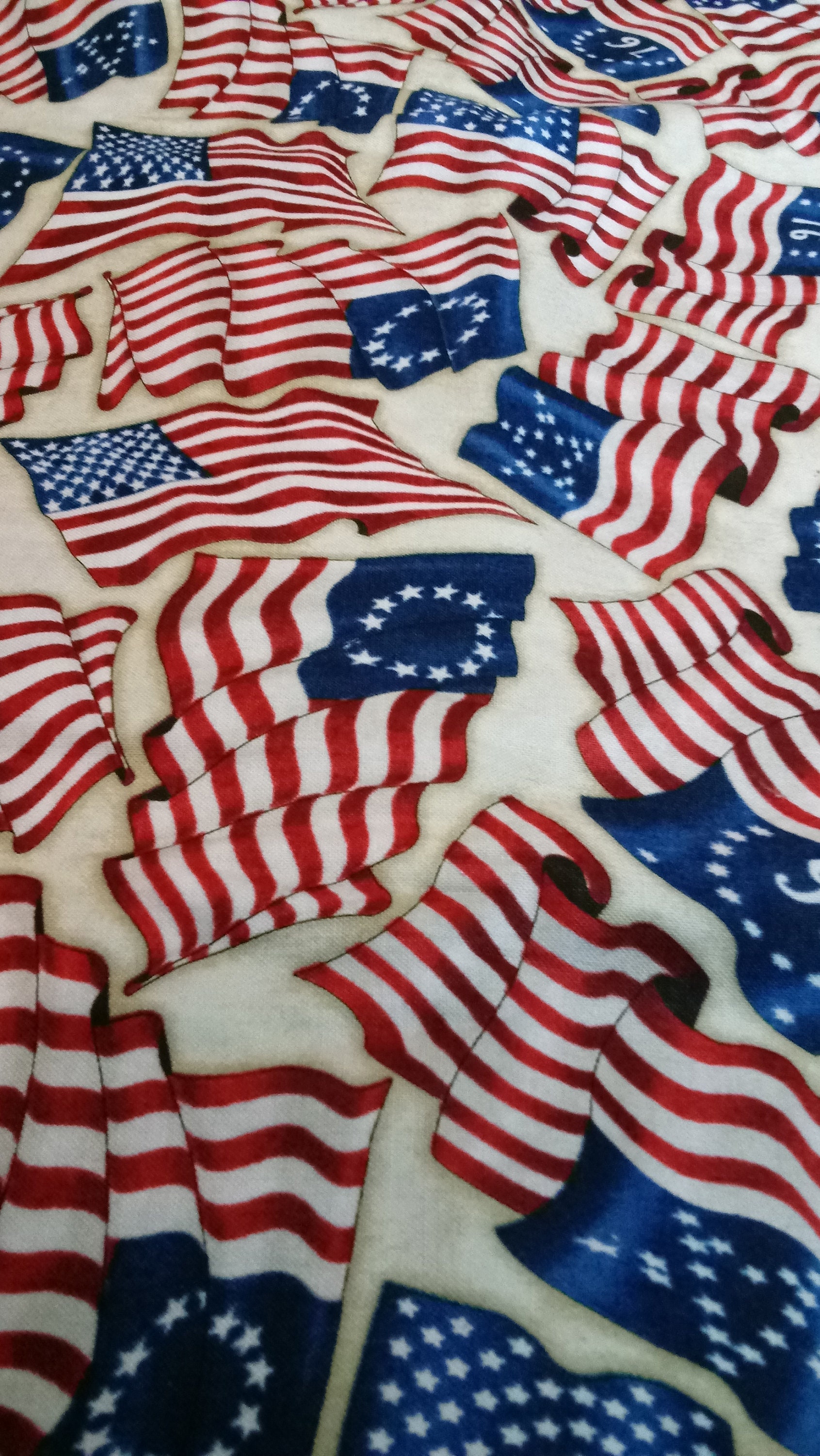 White Background Flag Fabric Panel Dan Morris Quilting Treasure 2016 1 ...