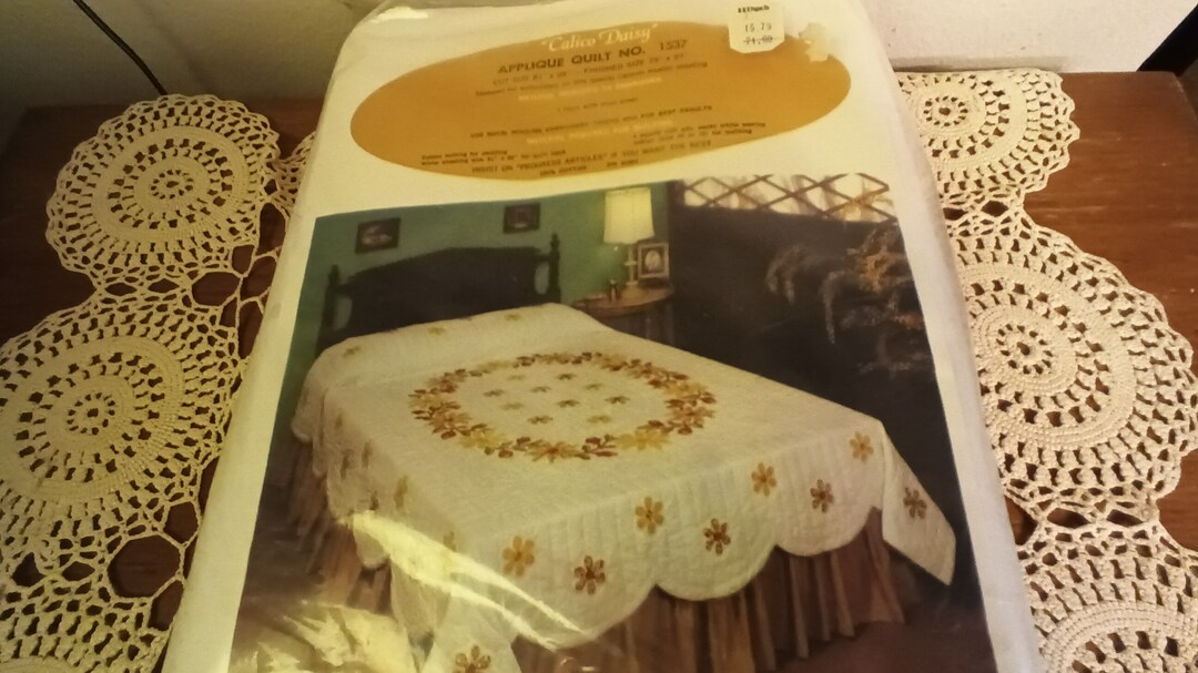 Calico Daisy Applique Quilt Kit 79 X 97 Finished 1537 Embriodery ...