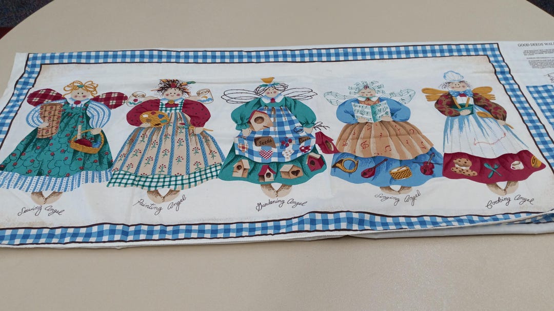 Good Deeds Wallhanging Angel Panel Fabric Spring Industries Vintage 17 ...
