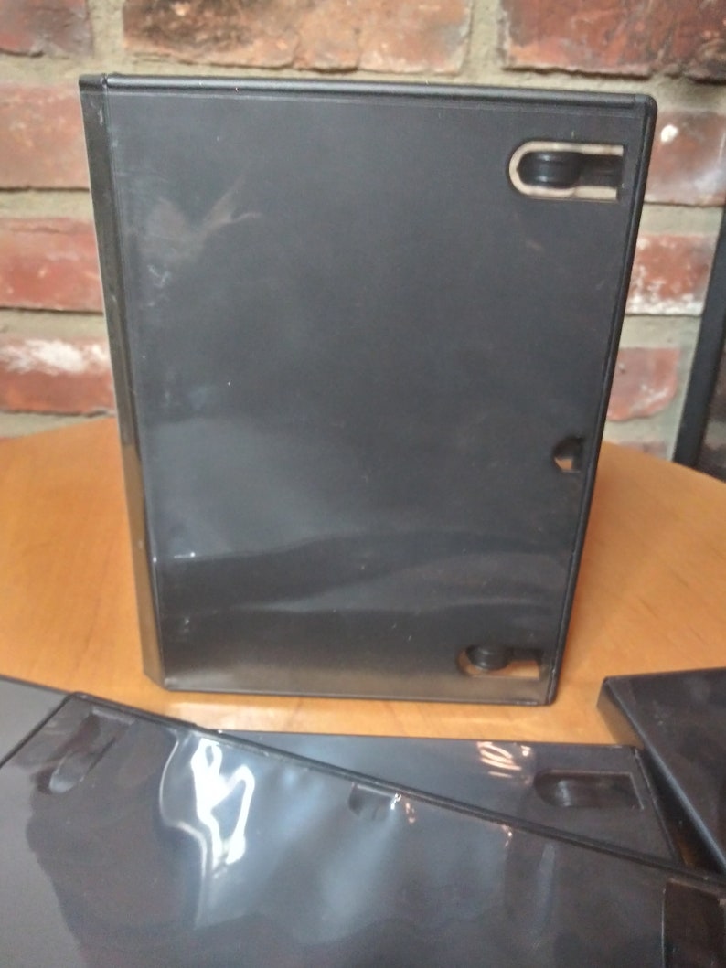 5 Black Plastic Cd Dvd Cases With Clear Plastic Cover - Etsy