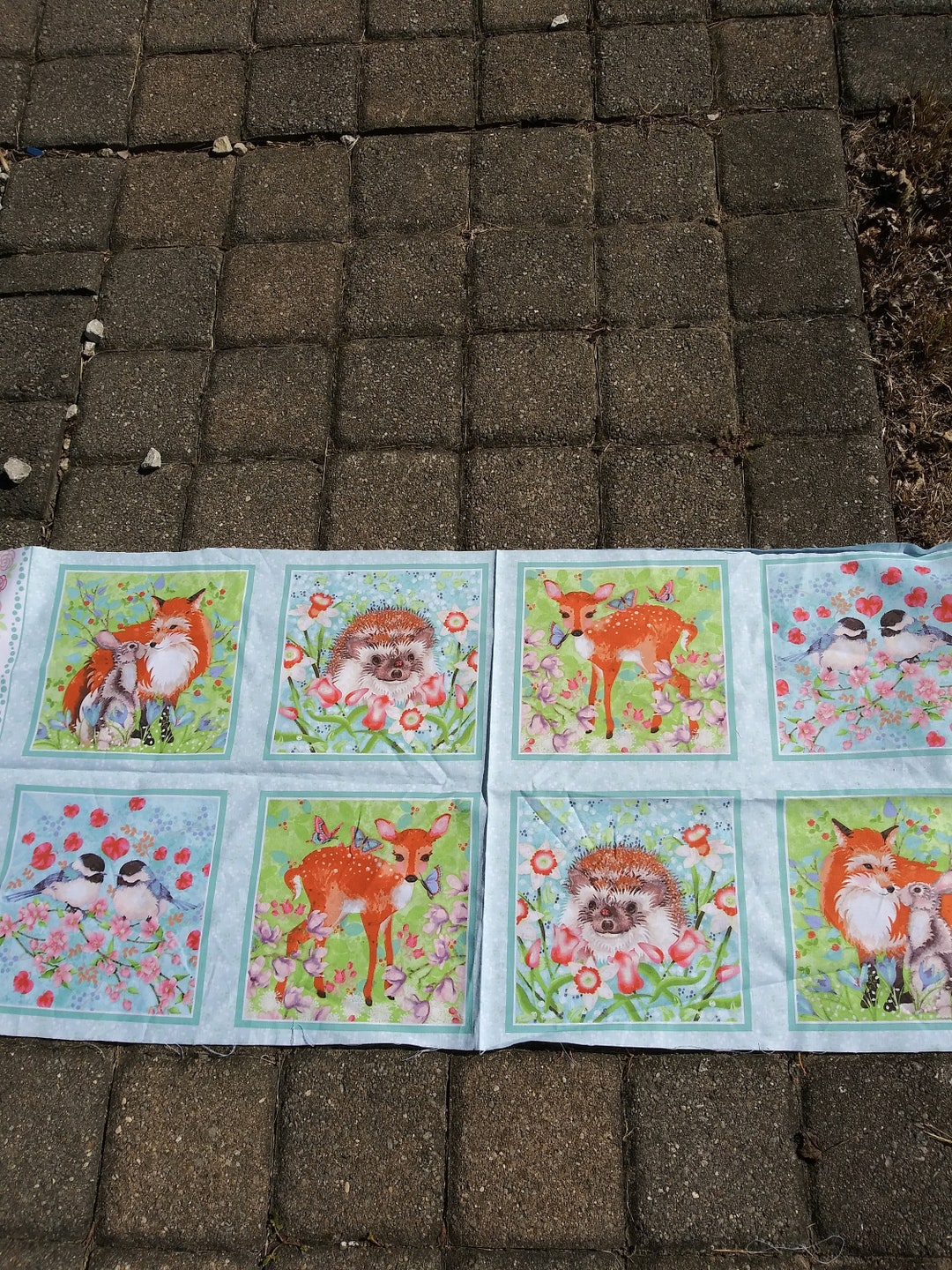 Forest Friends Blue Panel Nancy Archer Studioe Fabrics Fox Deer ...