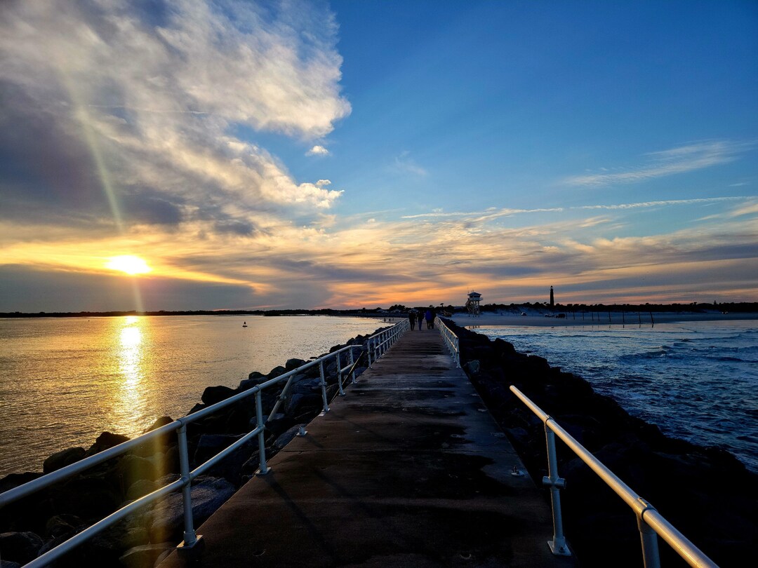 Beautiful Ponce Inlet January Sunset. Ponce Inlet, Florida, Jetty ...
