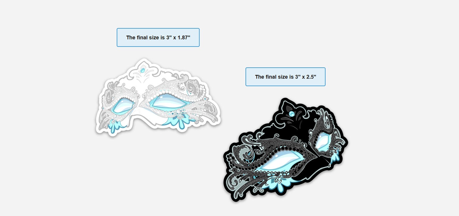 Large Masquerade Mask Stickers (3” Long) - Etsy