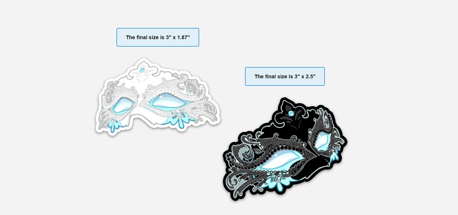 Large Masquerade Mask Stickers (3” Long) - Etsy