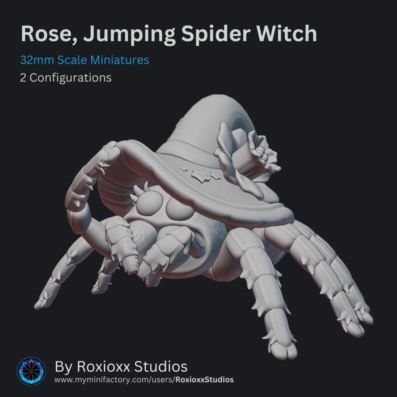 Rose, Jumping Spider Witch || 3D Printed Miniature || 2 Variations ...