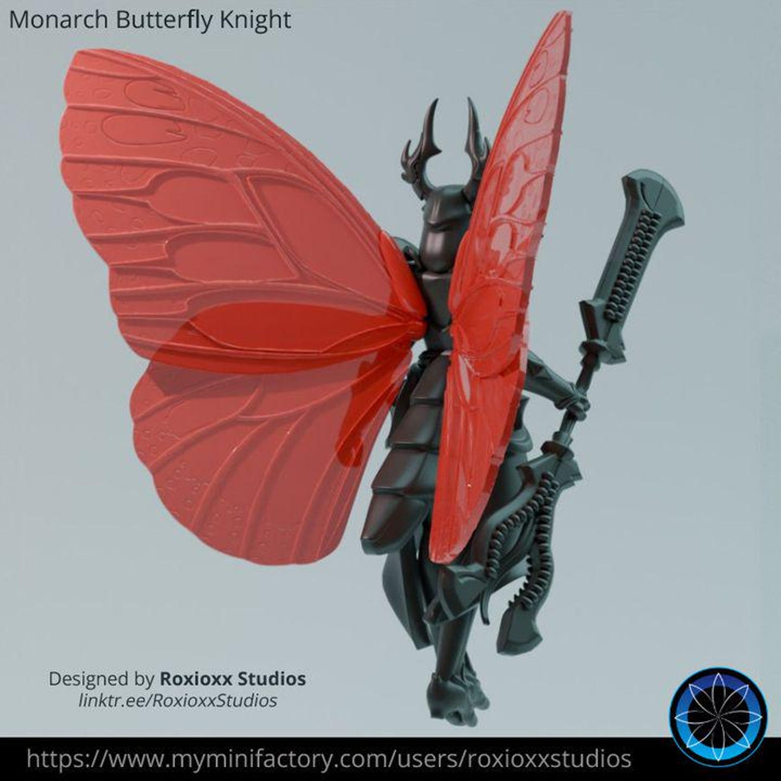 Monarch Butterfly Knight, Dark Knight, Mimic Sword || 3D Printed ...