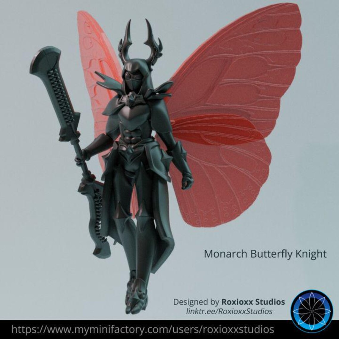 Monarch Butterfly Knight, Dark Knight, Mimic Sword || 3D Printed ...