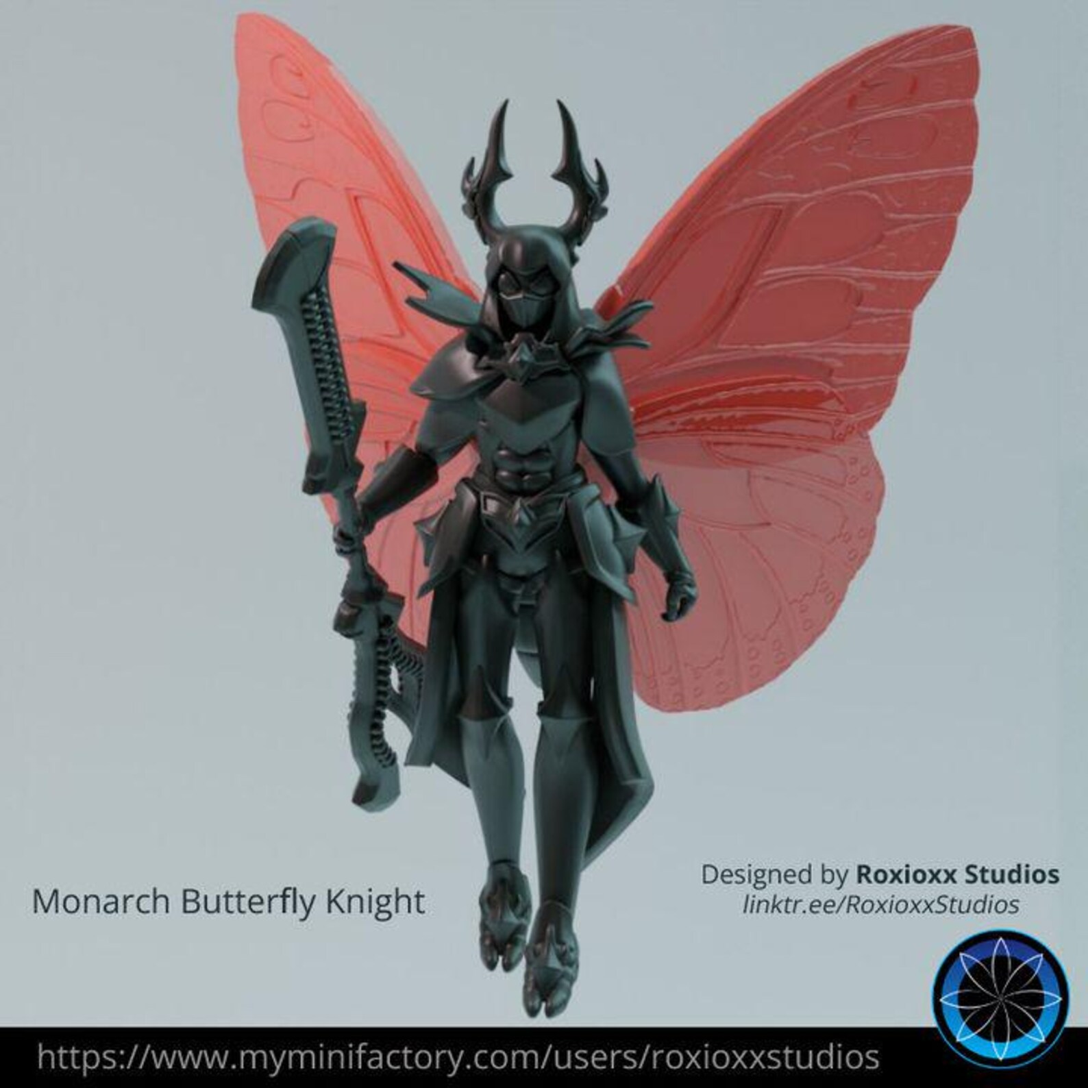 Monarch Butterfly Knight, Dark Knight, Mimic Sword || 3D Printed ...
