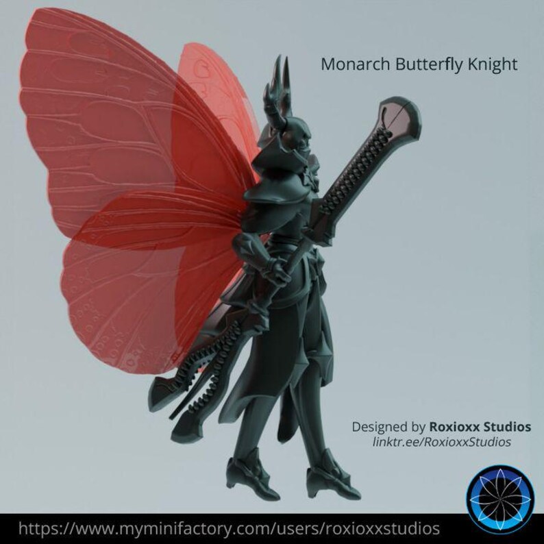 Monarch Butterfly Knight, Dark Knight, Mimic Sword || 3D Printed ...