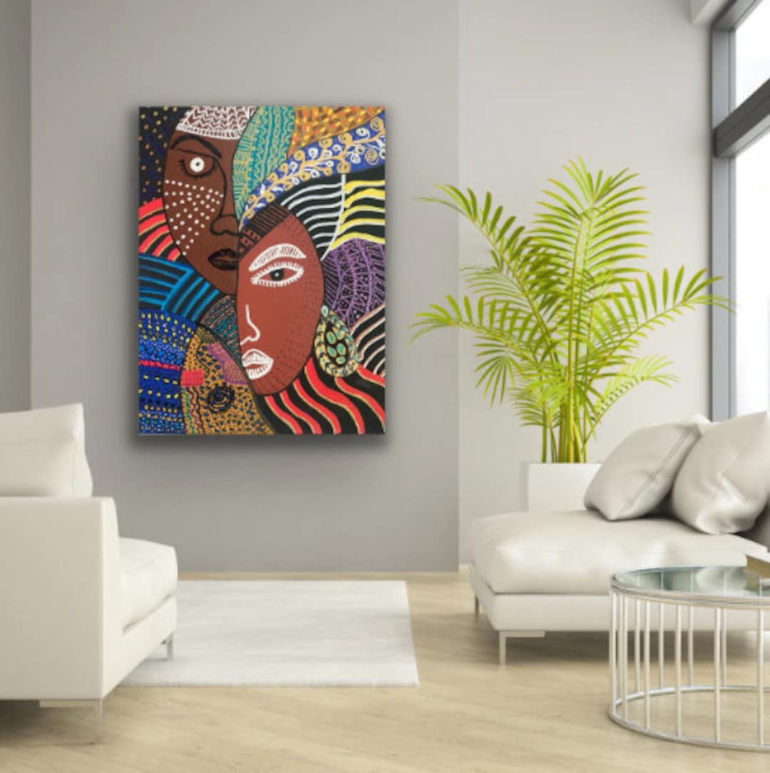 African Art, Contemporary CANVAS PRINT, Living Room Wall Art, Modern Home Decor, Trendy Art ...