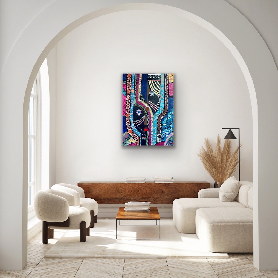 African Caribbean Canvas Print: Modern Abstract Boho Art - Etsy
