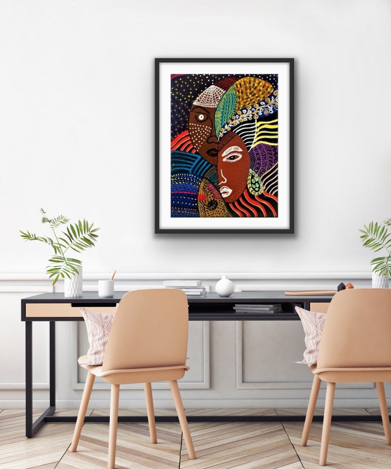 Black Woman Print, Matted Print, African American Art, Modern Home ...