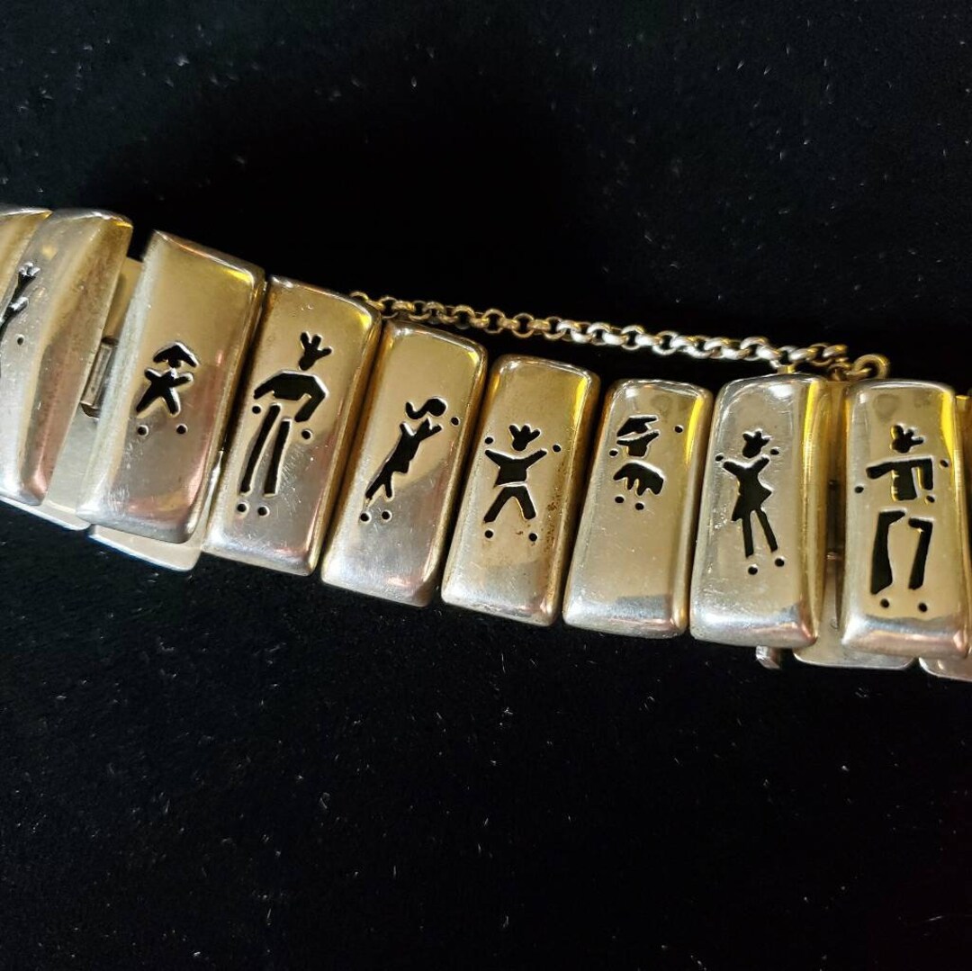 Designer Kajiya Sterling sign Language Bracelet Shadowbox Figural ...