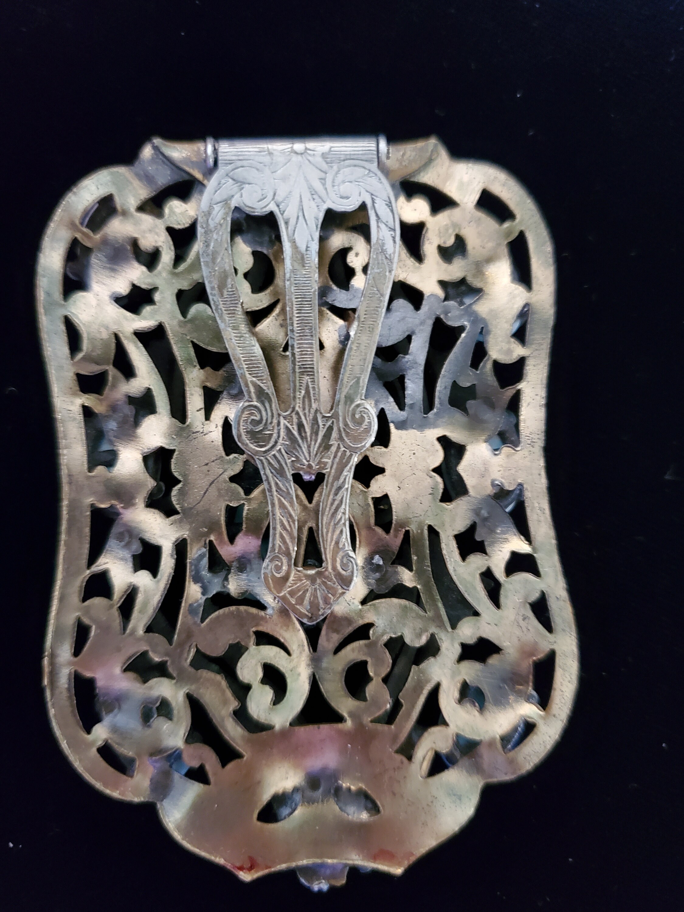 Art Nouveau Brass Raspberries Czech Bohemian Glass 3 Inch Fur Dress ...