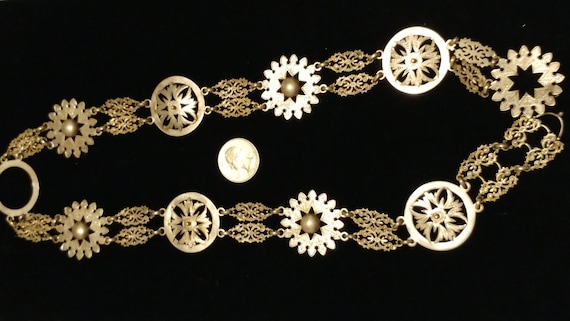 Victorian English Sterling Engraved Chain Belt Neckla… - Gem