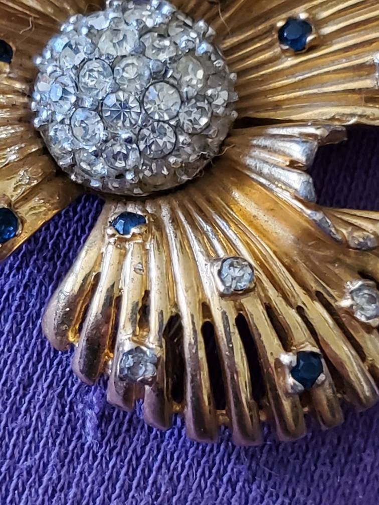 D'ORLAN Pave Rhinestone Orchid Brooch Floral Boucher - Etsy