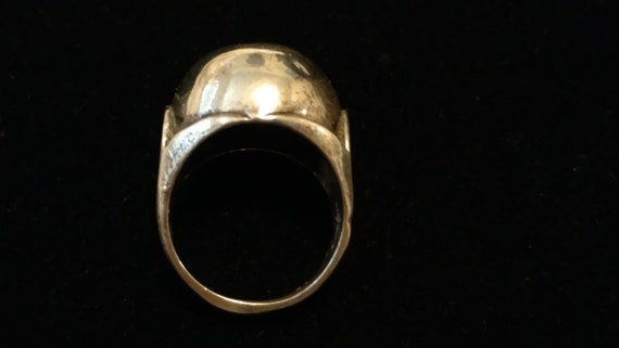 Mid-century Sterling Domed Ring Concave Shank Space A… - Gem