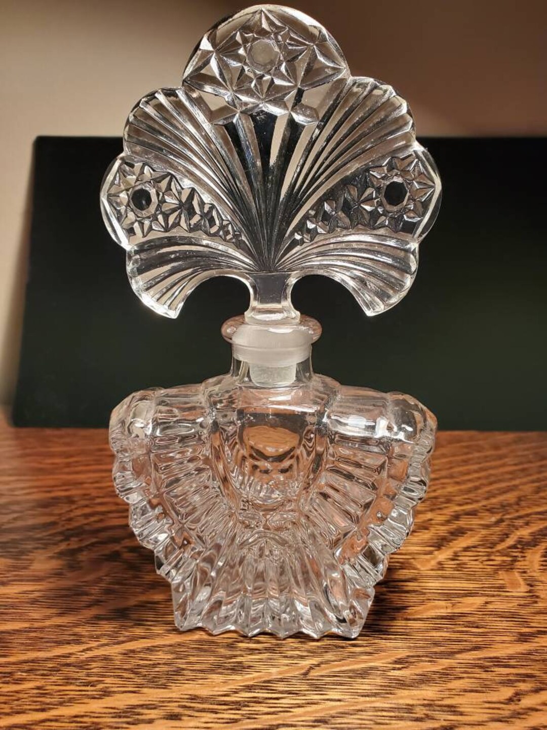 Vintage Pressed Glass Star and Fan Scent Bottle - Etsy