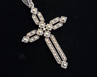 Gothic Cross Necklace,amethyst,ruby,rose Cross Necklace,silver Cross ...