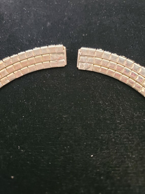 Vintage White Rhinestone Collar/Torque Necklace Prong… - Gem