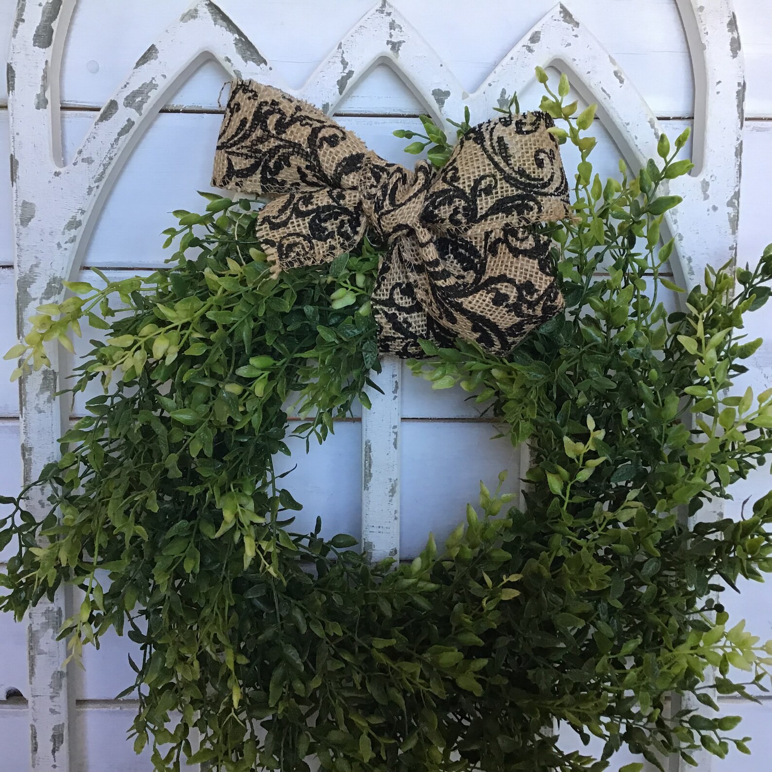 Farmhouse Wall Decor Distressed Window Frame Cathedral Window Frame ...