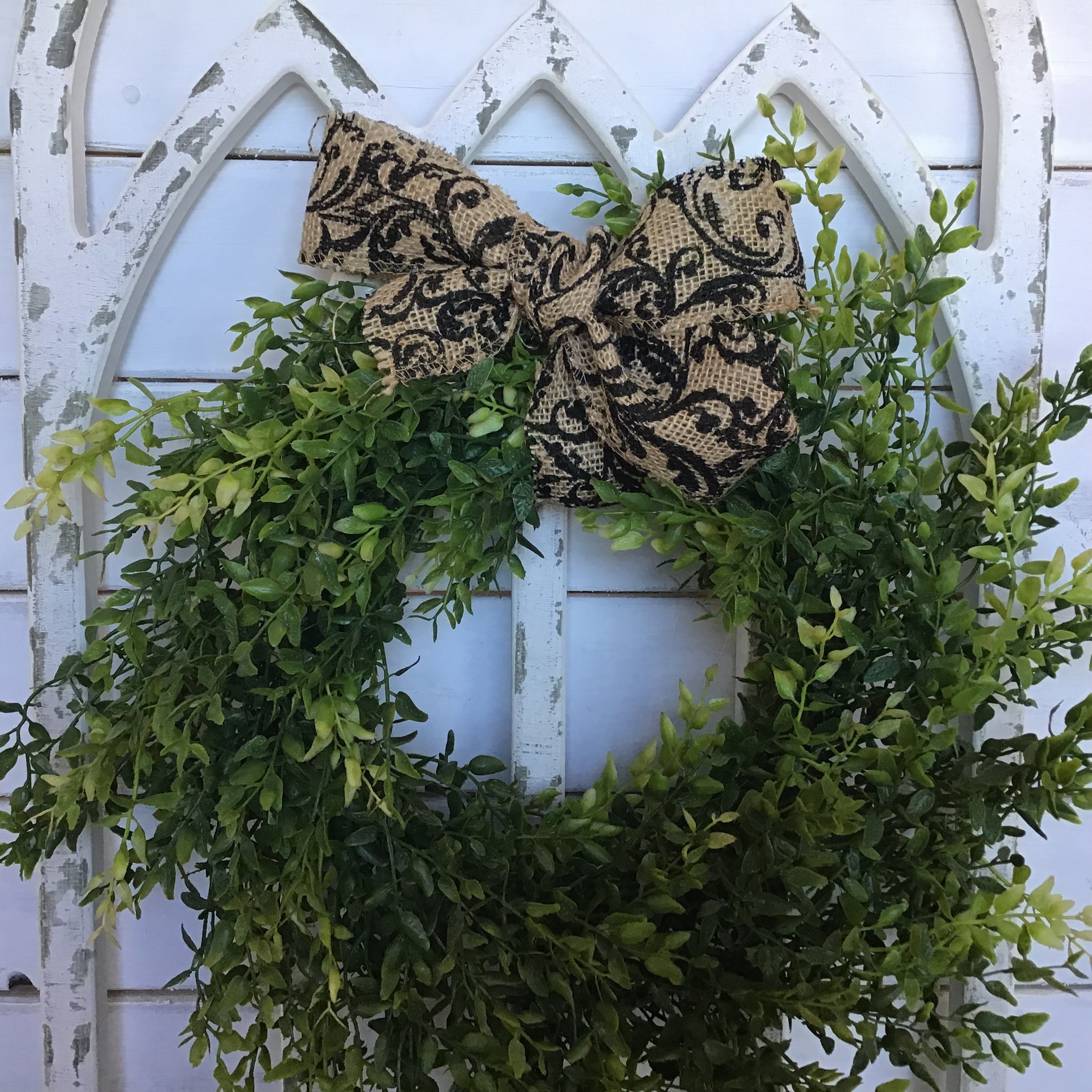 Farmhouse Wall Decor Distressed Window Frame Cathedral Window Frame ...